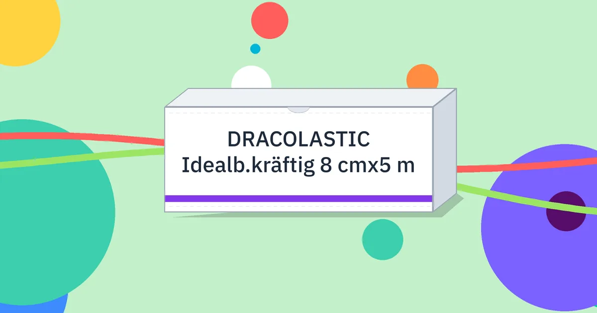 Symbolbild: Packung mit der Aufschrift DRACOLASTIC Idealb.kräftig 8 cmx5 m (PZN 01268897) – Verfügbarkeit und Bezug in Apotheken in Frankfurt am Main