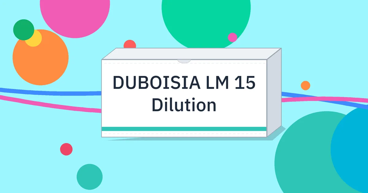 Symbolbild: Packung mit der Aufschrift DUBOISIA LM 15 Dilution (PZN 13467030) – Verfügbarkeit und Bezug in Apotheken in Frankfurt am Main
