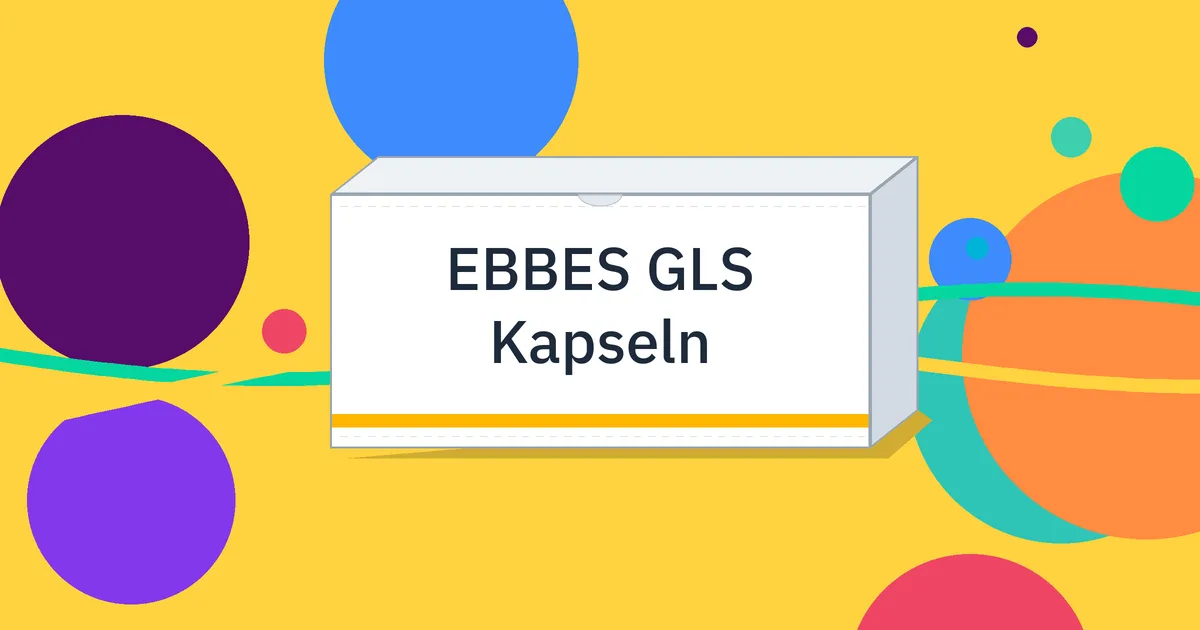 Symbolbild: Packung mit der Aufschrift EBBES GLS Kapseln (PZN 05024028) – Verfügbarkeit und Bezug in Apotheken in Frankfurt am Main