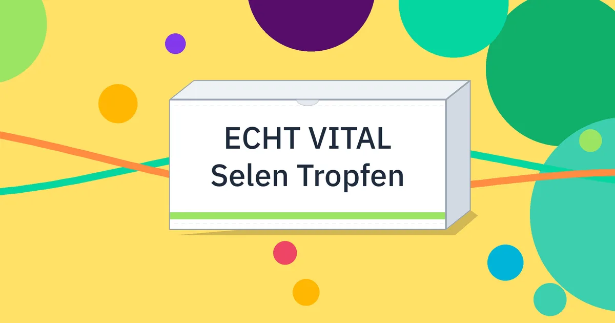 Symbolbild: Packung mit der Aufschrift ECHT VITAL Selen Tropfen (PZN 18167539) – Verfügbarkeit und Bezug in Apotheken in Frankfurt am Main