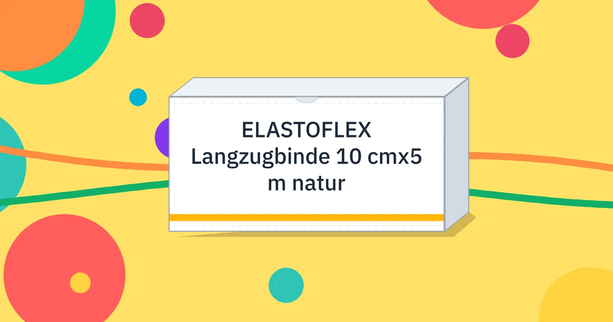 Symbolbild: Packung mit der Aufschrift ELASTOFLEX Langzugbinde 10 cmx5 m natur (PZN 17176246) – Verfügbarkeit und Bezug in Apotheken in Frankfurt am Main