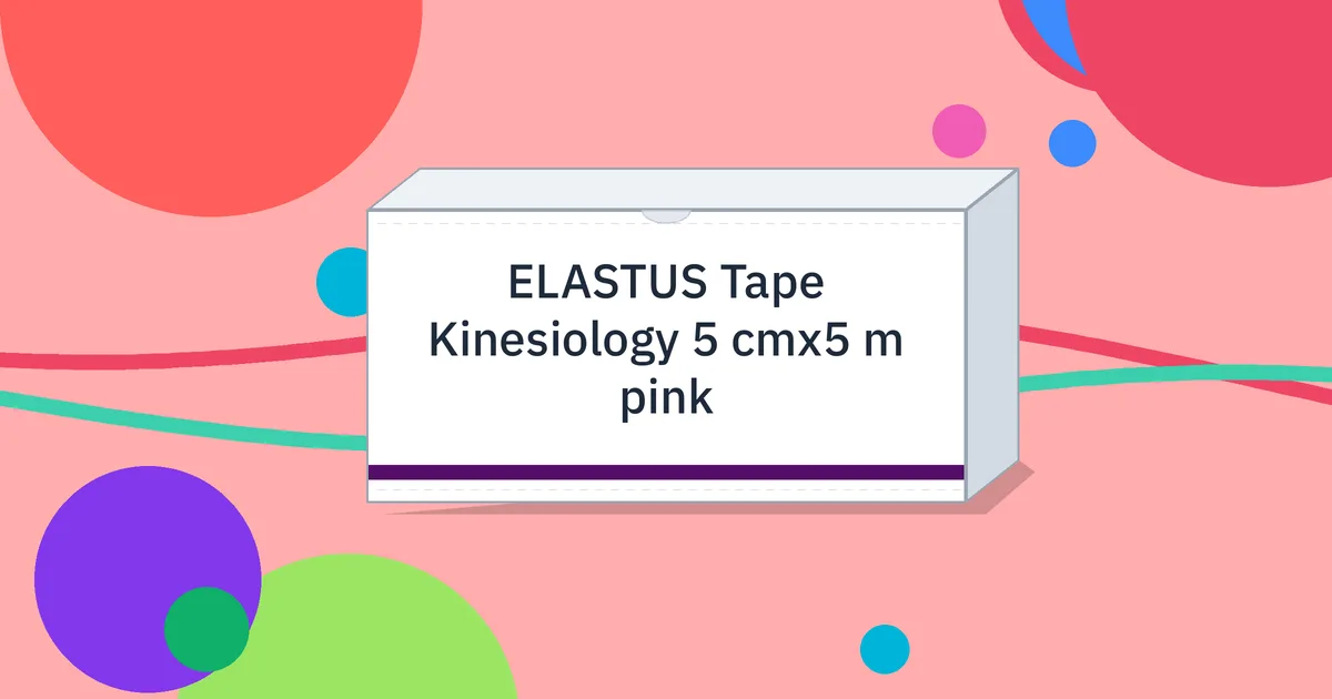 Symbolbild: Packung mit der Aufschrift ELASTUS Tape Kinesiology 5 cmx5 m pink (PZN 13171418) – Verfügbarkeit und Bezug in Apotheken in Frankfurt am Main