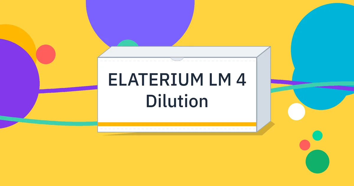 Symbolbild: Packung mit der Aufschrift ELATERIUM LM 4 Dilution (PZN 13470121) – Verfügbarkeit und Bezug in Apotheken in Frankfurt am Main