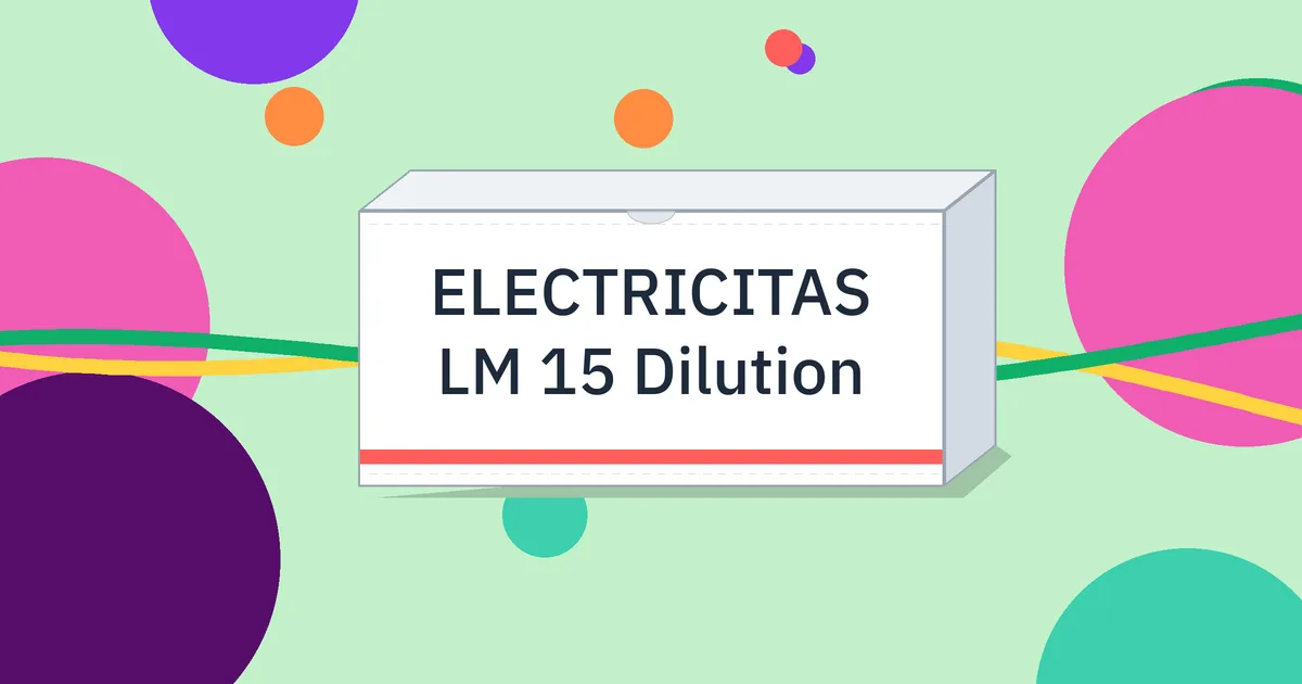 Symbolbild: Packung mit der Aufschrift ELECTRICITAS LM 15 Dilution (PZN 12844430) – Verfügbarkeit und Bezug in Apotheken in Frankfurt am Main