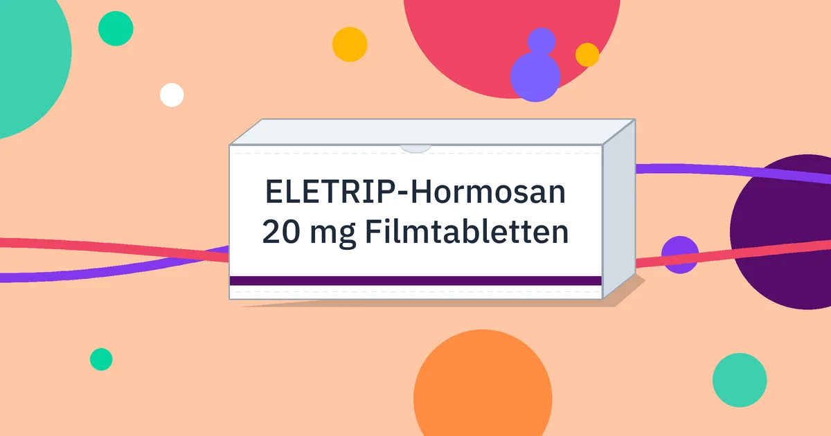 Symbolbild: Packung mit der Aufschrift ELETRIP-Hormosan 20 mg Filmtabletten (PZN 16927199) – Verfügbarkeit und Bezug in Apotheken in Frankfurt am Main