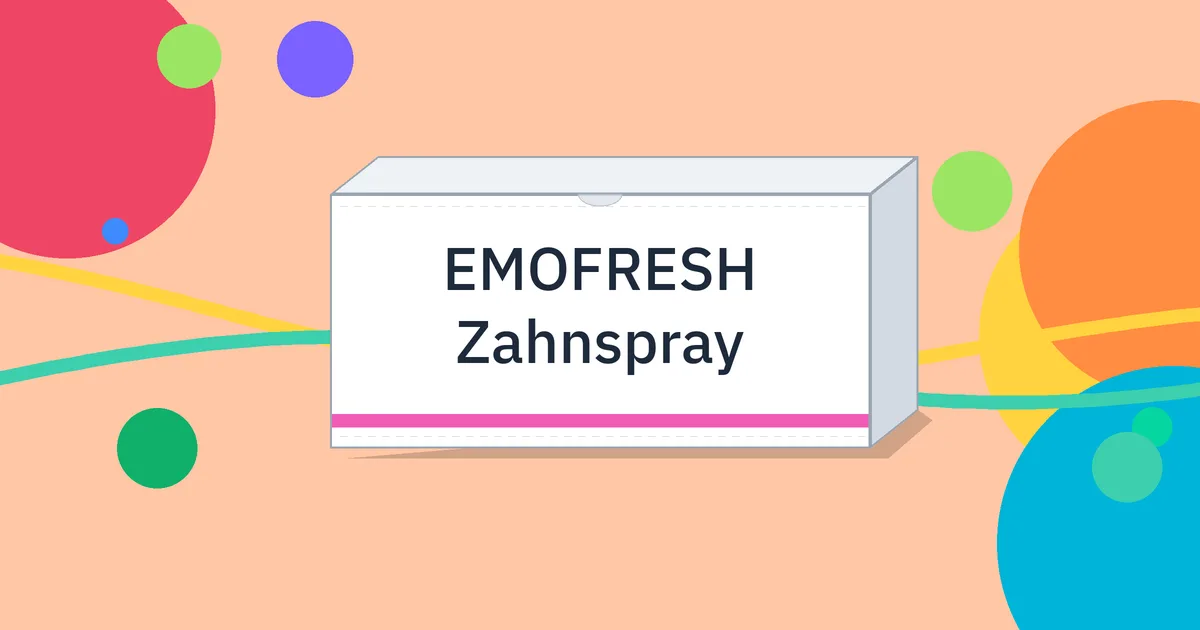 Symbolbild: Packung mit der Aufschrift EMOFRESH Zahnspray (PZN 00505013) – Verfügbarkeit und Bezug in Apotheken in Frankfurt am Main