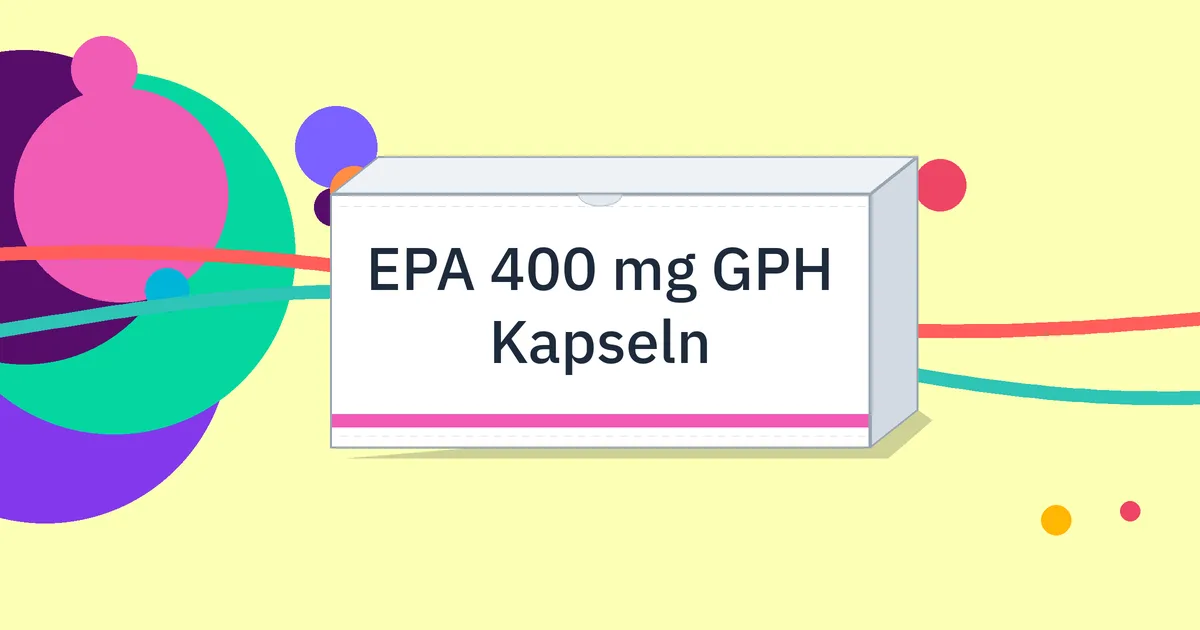 Symbolbild: Packung mit der Aufschrift EPA 400 mg GPH Kapseln (PZN 11190334) – Verfügbarkeit und Bezug in Apotheken in Frankfurt am Main