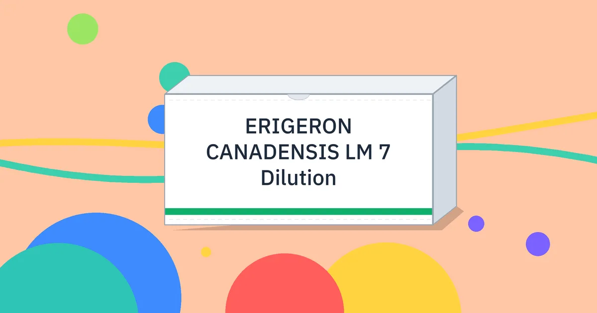 Symbolbild: Packung mit der Aufschrift ERIGERON CANADENSIS LM 7 Dilution (PZN 13478068) – Verfügbarkeit und Bezug in Apotheken in Frankfurt am Main