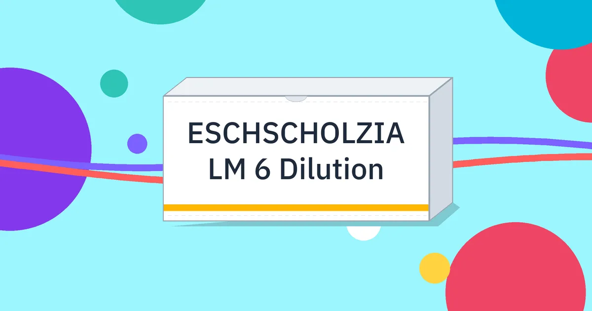 Symbolbild: Packung mit der Aufschrift ESCHSCHOLZIA LM 6 Dilution (PZN 13479872) – Verfügbarkeit und Bezug in Apotheken in Frankfurt am Main