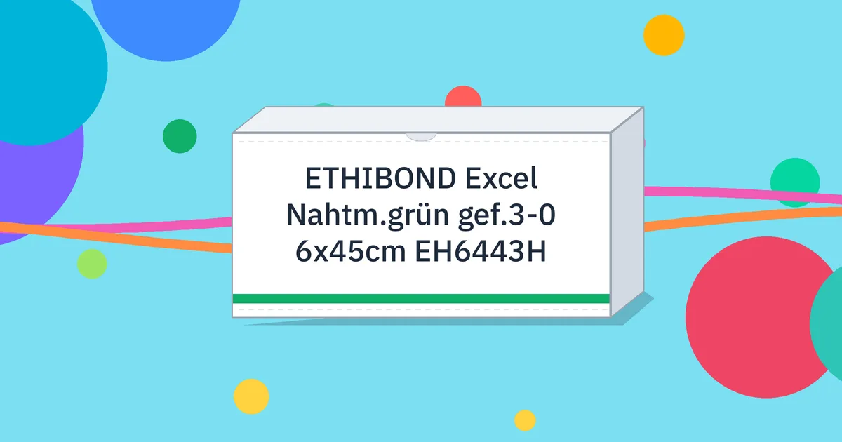 Symbolbild: Packung mit der Aufschrift ETHIBOND Excel Nahtm.grün gef.3-0 6x45cm EH6443H (PZN 16777328) – Verfügbarkeit und Bezug in Apotheken in Frankfurt am Main