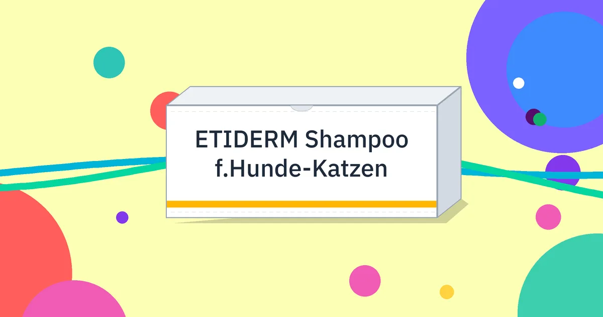 Symbolbild: Packung mit der Aufschrift ETIDERM Shampoo f.Hunde-Katzen (PZN 18784083) – Verfügbarkeit und Bezug in Apotheken in Frankfurt am Main