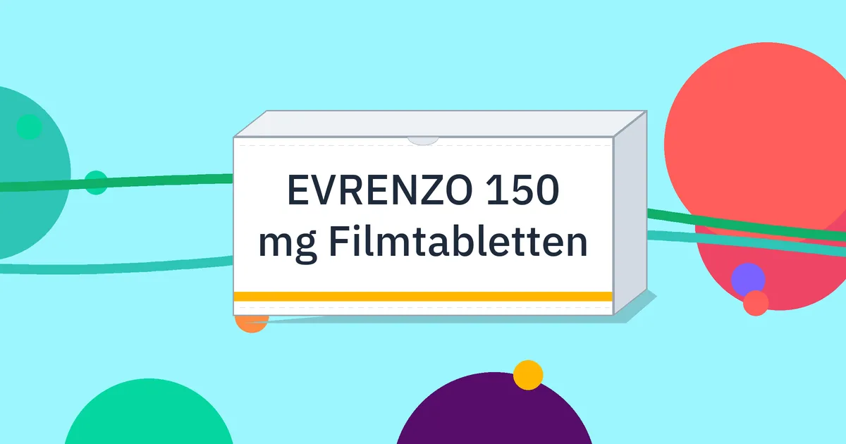Symbolbild: Packung mit der Aufschrift EVRENZO 150 mg Filmtabletten (PZN 20606259) – Verfügbarkeit und Bezug in Apotheken in Frankfurt am Main
