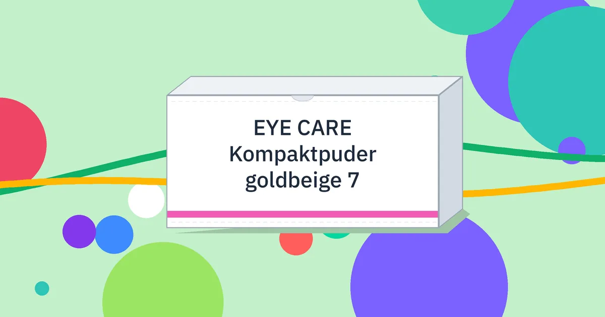 Symbolbild: Packung mit der Aufschrift EYE CARE Kompaktpuder goldbeige 7 (PZN 07659021) – Verfügbarkeit und Bezug in Apotheken in Frankfurt am Main