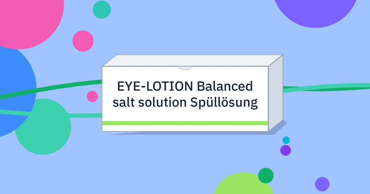 Symbolbild: Packung mit der Aufschrift EYE-LOTION Balanced salt solution Spüllösung (PZN 12548660) – Verfügbarkeit und Bezug in Apotheken in Frankfurt am Main