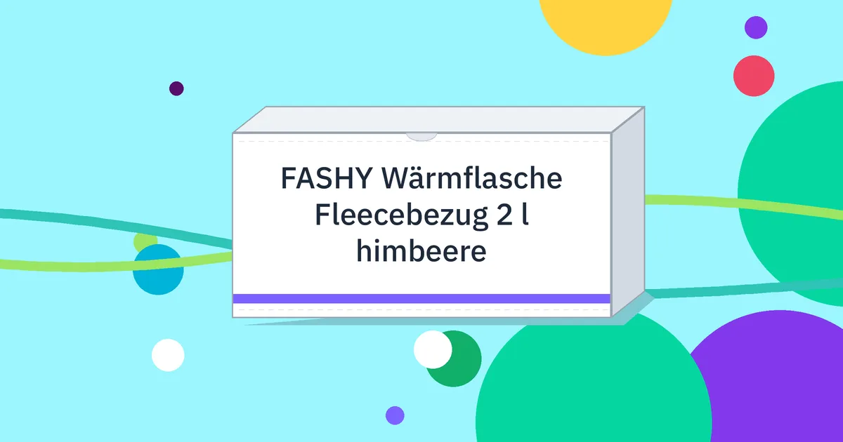 Symbolbild: Packung mit der Aufschrift FASHY Wärmflasche Fleecebezug 2 l himbeere (PZN 20351871) – Verfügbarkeit und Bezug in Apotheken in Frankfurt am Main