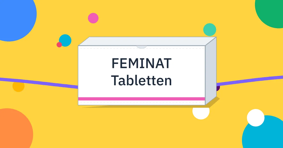 Symbolbild: Packung mit der Aufschrift FEMINAT Tabletten (PZN 08489070) – Verfügbarkeit und Bezug in Apotheken in Frankfurt am Main