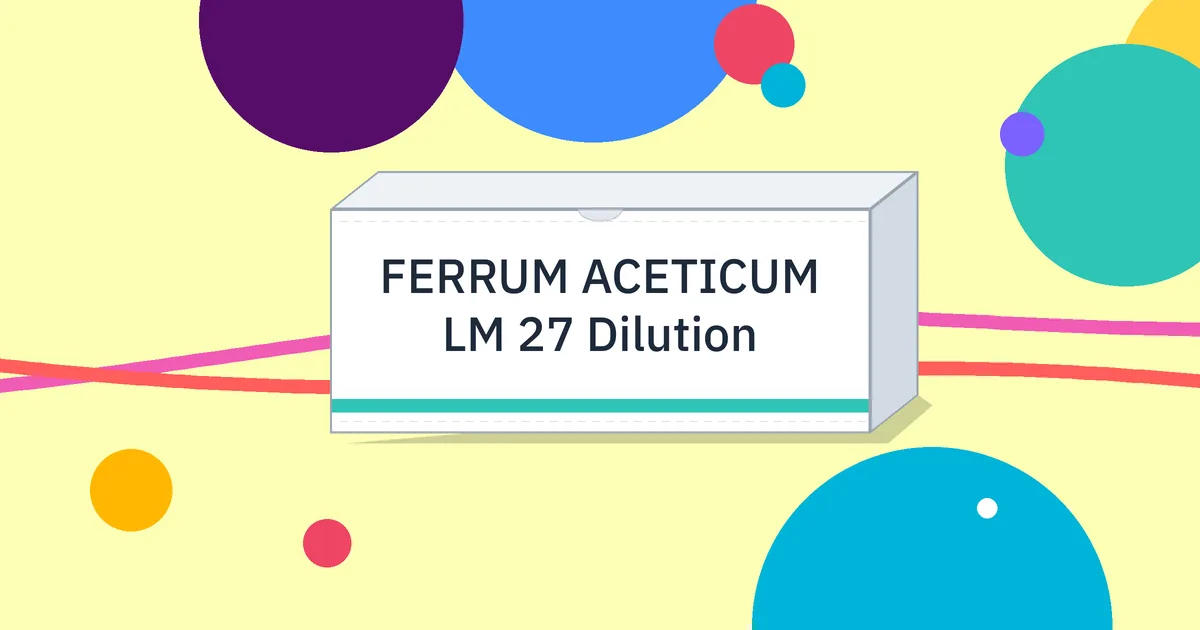 Symbolbild: Packung mit der Aufschrift FERRUM ACETICUM LM 27 Dilution (PZN 13488500) – Verfügbarkeit und Bezug in Apotheken in Frankfurt am Main