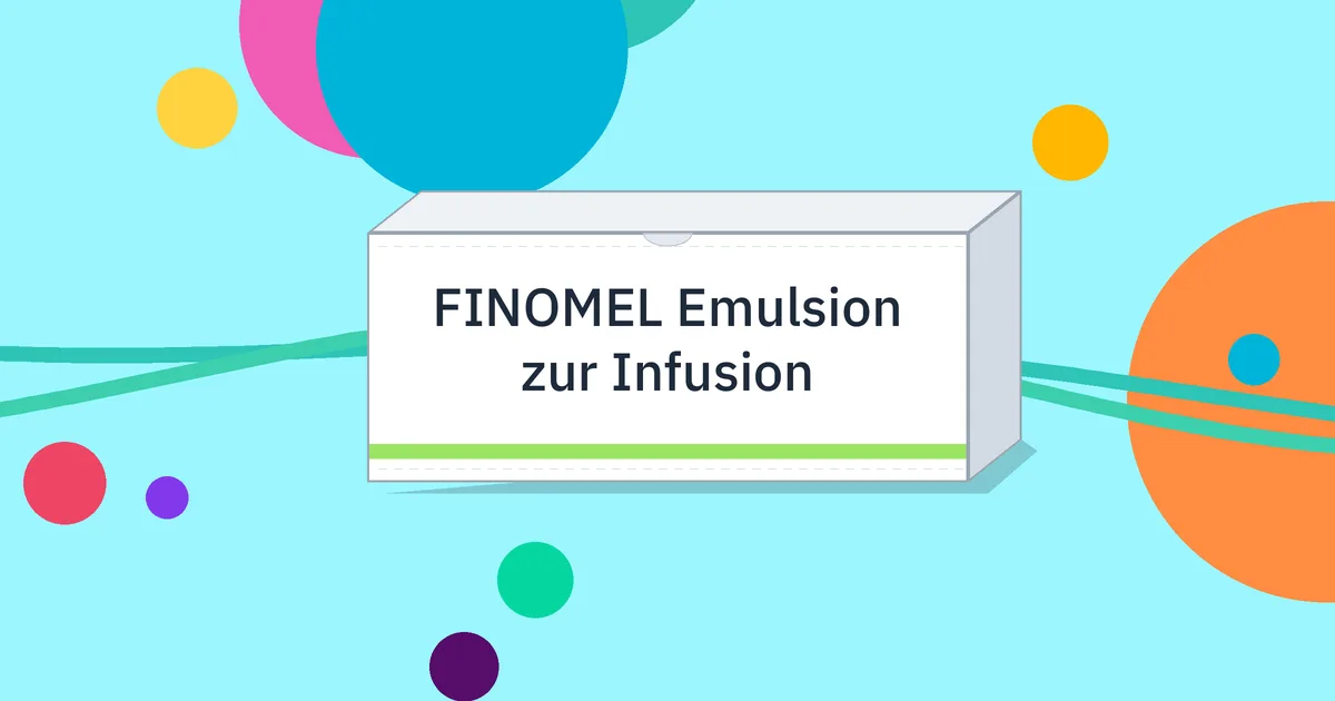 Symbolbild: Packung mit der Aufschrift FINOMEL Emulsion zur Infusion (PZN 16164034) – Verfügbarkeit und Bezug in Apotheken in Frankfurt am Main