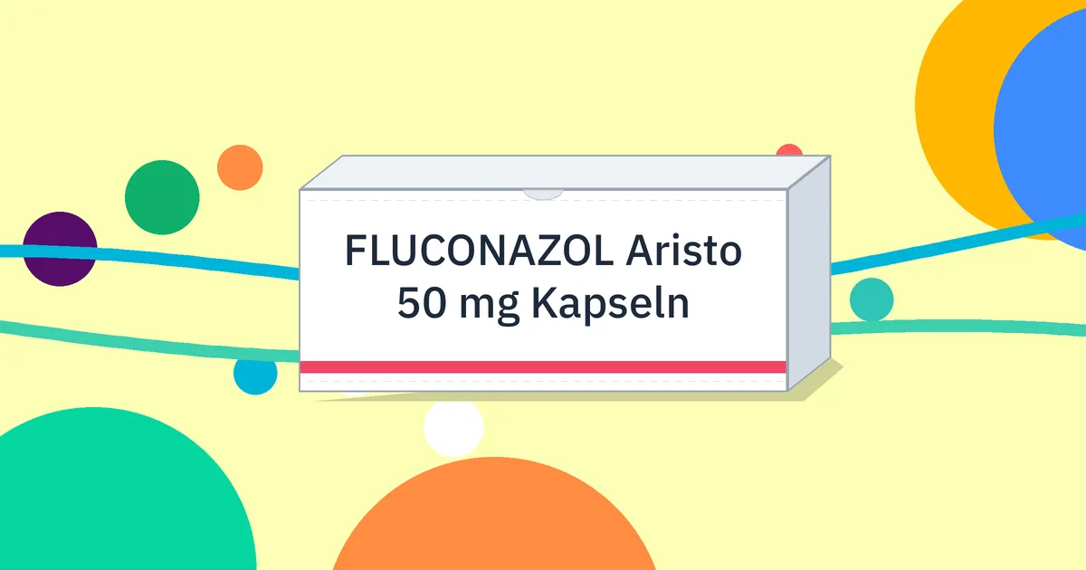 Symbolbild: Packung mit der Aufschrift FLUCONAZOL Aristo 50 mg Kapseln (PZN 07060347) – Verfügbarkeit und Bezug in Apotheken in Frankfurt am Main