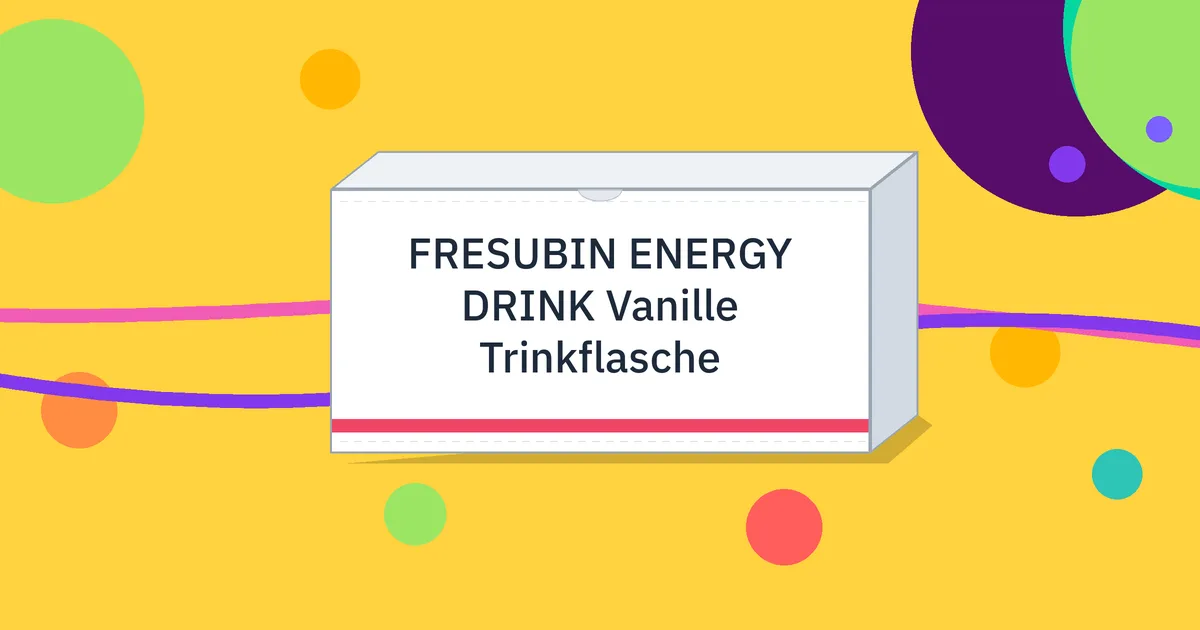 Symbolbild: Packung mit der Aufschrift FRESUBIN ENERGY DRINK Vanille Trinkflasche (PZN 19750407) – Verfügbarkeit und Bezug in Apotheken in Frankfurt am Main