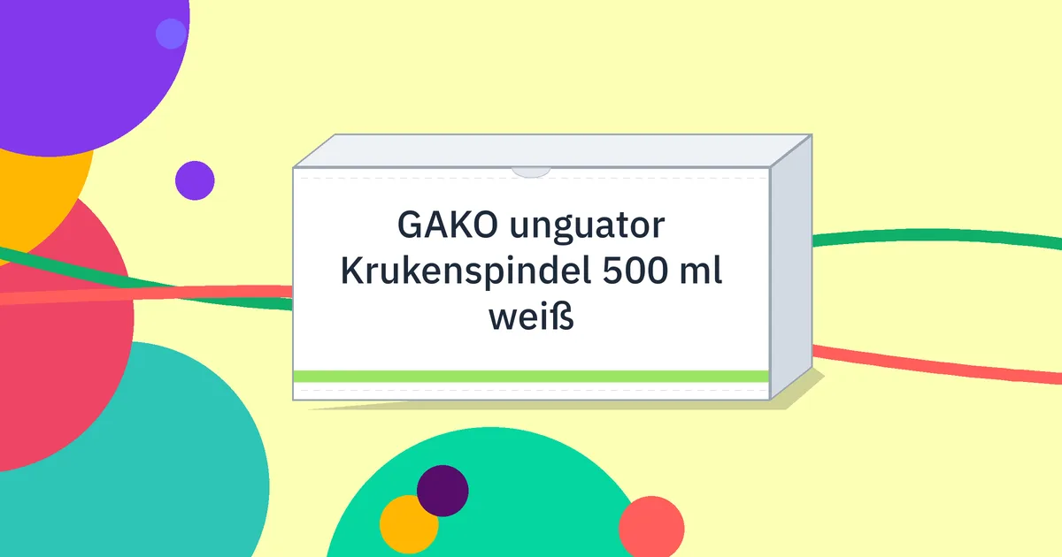 Symbolbild: Packung mit der Aufschrift GAKO unguator Krukenspindel 500 ml weiß (PZN 11603635) – Verfügbarkeit und Bezug in Apotheken in Frankfurt am Main