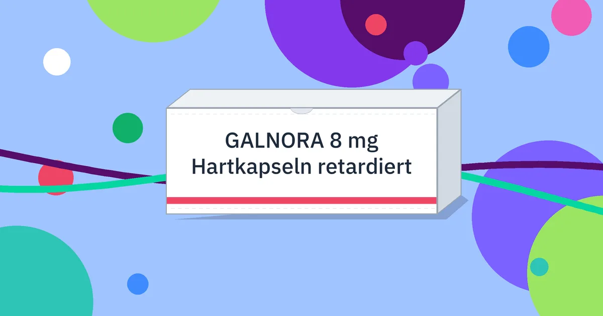 Symbolbild: Packung mit der Aufschrift GALNORA 8 mg Hartkapseln retardiert (PZN 09302010) – Verfügbarkeit und Bezug in Apotheken in Frankfurt am Main
