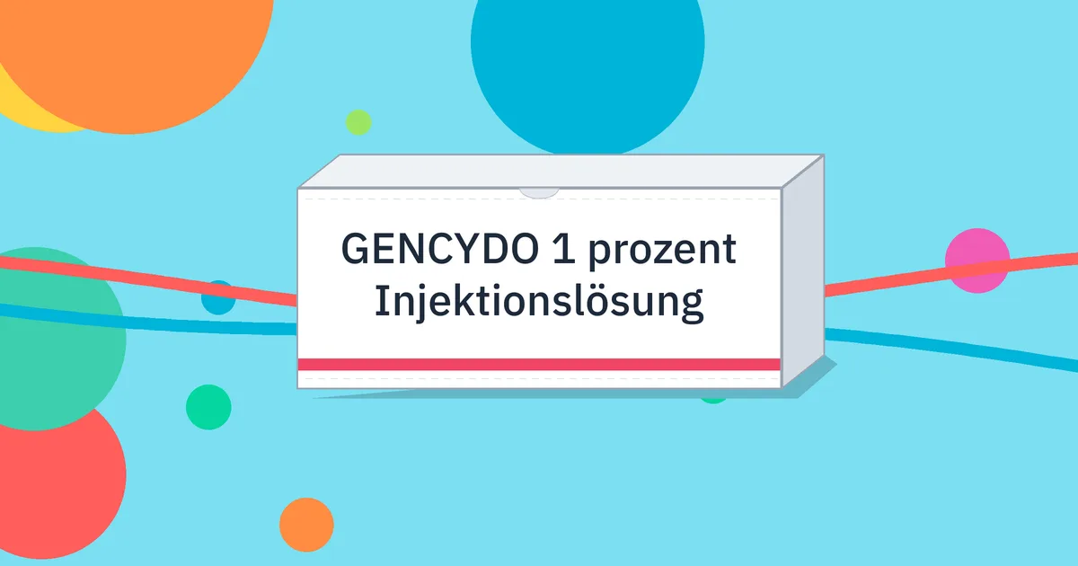 Symbolbild: Packung mit der Aufschrift GENCYDO 1 prozent Injektionslösung (PZN 02819336) – Verfügbarkeit und Bezug in Apotheken in Frankfurt am Main