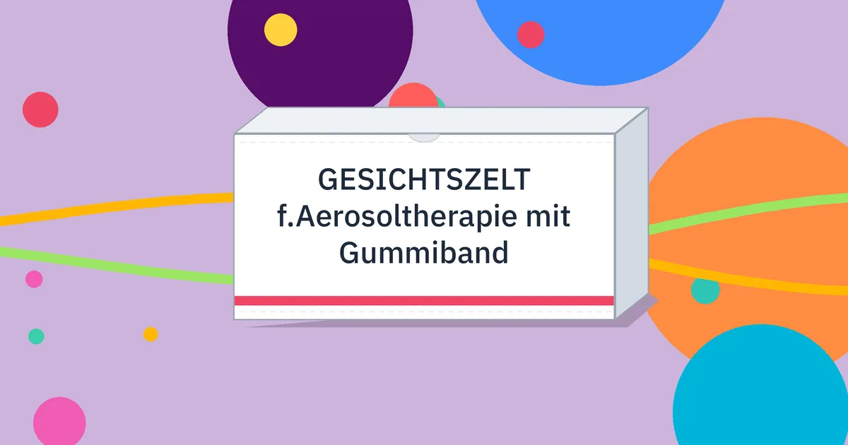 Symbolbild: Packung mit der Aufschrift GESICHTSZELT f.Aerosoltherapie mit Gummiband (PZN 00540653) – Verfügbarkeit und Bezug in Apotheken in Frankfurt am Main