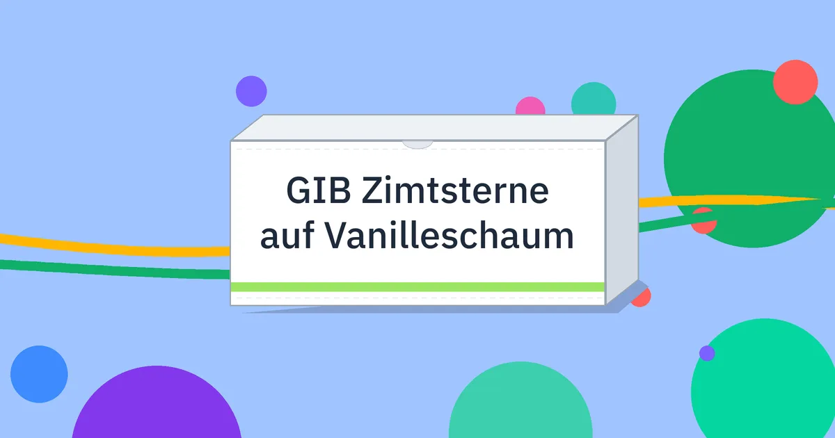 Symbolbild: Packung mit der Aufschrift GIB Zimtsterne auf Vanilleschaum (PZN 19420704) – Verfügbarkeit und Bezug in Apotheken in Frankfurt am Main