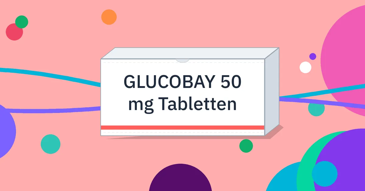 Symbolbild: Packung mit der Aufschrift GLUCOBAY 50 mg Tabletten (PZN 03709667) – Verfügbarkeit und Bezug in Apotheken in Frankfurt am Main