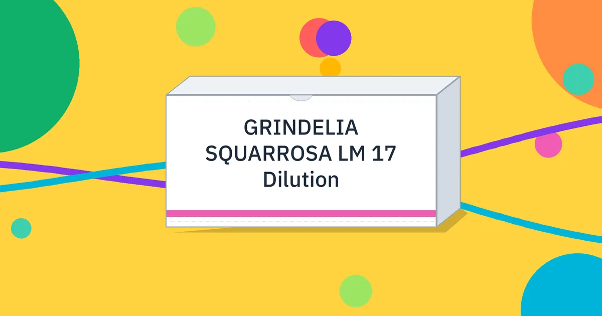 Symbolbild: Packung mit der Aufschrift GRINDELIA SQUARROSA LM 17 Dilution (PZN 13547510) – Verfügbarkeit und Bezug in Apotheken in Frankfurt am Main