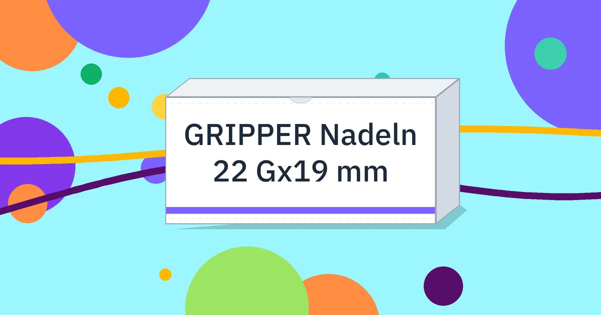 Symbolbild: Packung mit der Aufschrift GRIPPER Nadeln 22 Gx19 mm (PZN 05495696) – Verfügbarkeit und Bezug in Apotheken in Frankfurt am Main