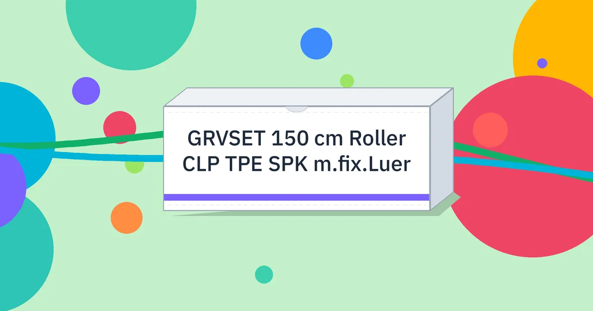 Symbolbild: Packung mit der Aufschrift GRVSET 150 cm Roller CLP TPE SPK m.fix.Luer (PZN 17897477) – Verfügbarkeit und Bezug in Apotheken in Frankfurt am Main