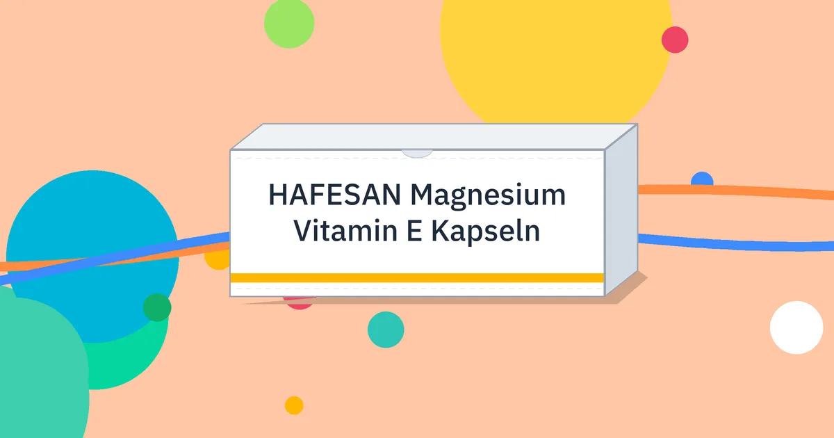 Symbolbild: Packung mit der Aufschrift HAFESAN Magnesium Vitamin E Kapseln (PZN 06138998) – Verfügbarkeit und Bezug in Apotheken in Frankfurt am Main