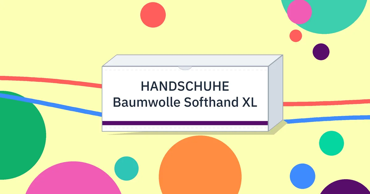 Symbolbild: Packung mit der Aufschrift HANDSCHUHE Baumwolle Softhand XL (PZN 04016297) – Verfügbarkeit und Bezug in Apotheken in Frankfurt am Main
