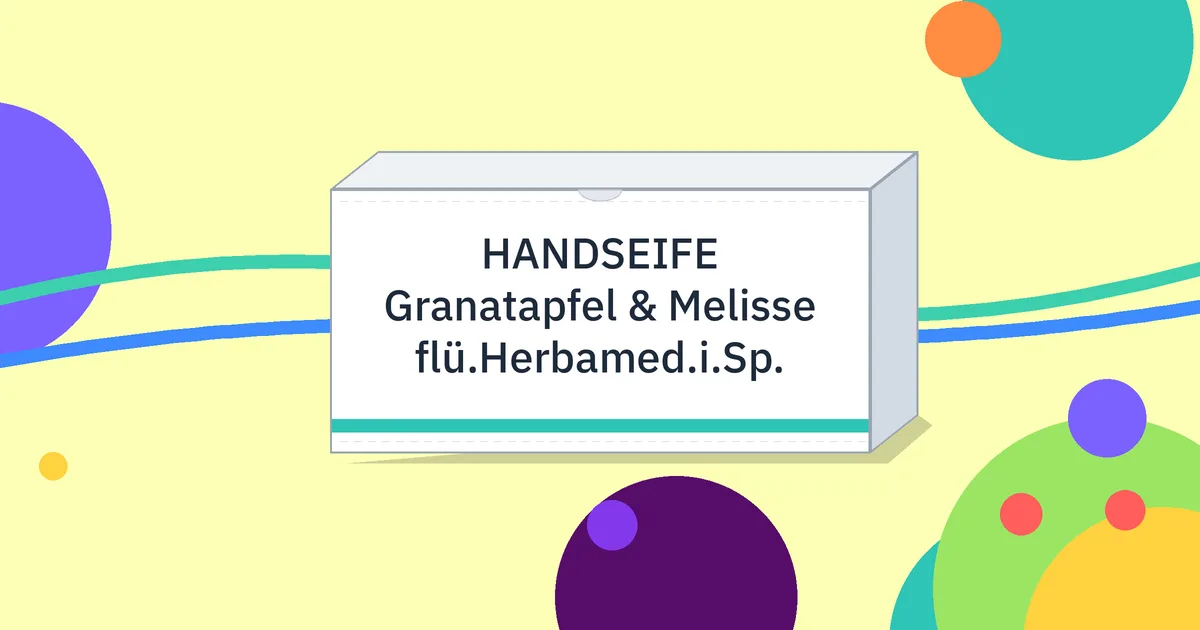 Symbolbild: Packung mit der Aufschrift HANDSEIFE Granatapfel & Melisse flü.Herbamed.i.Sp. (PZN 16619233) – Verfügbarkeit und Bezug in Apotheken in Frankfurt am Main