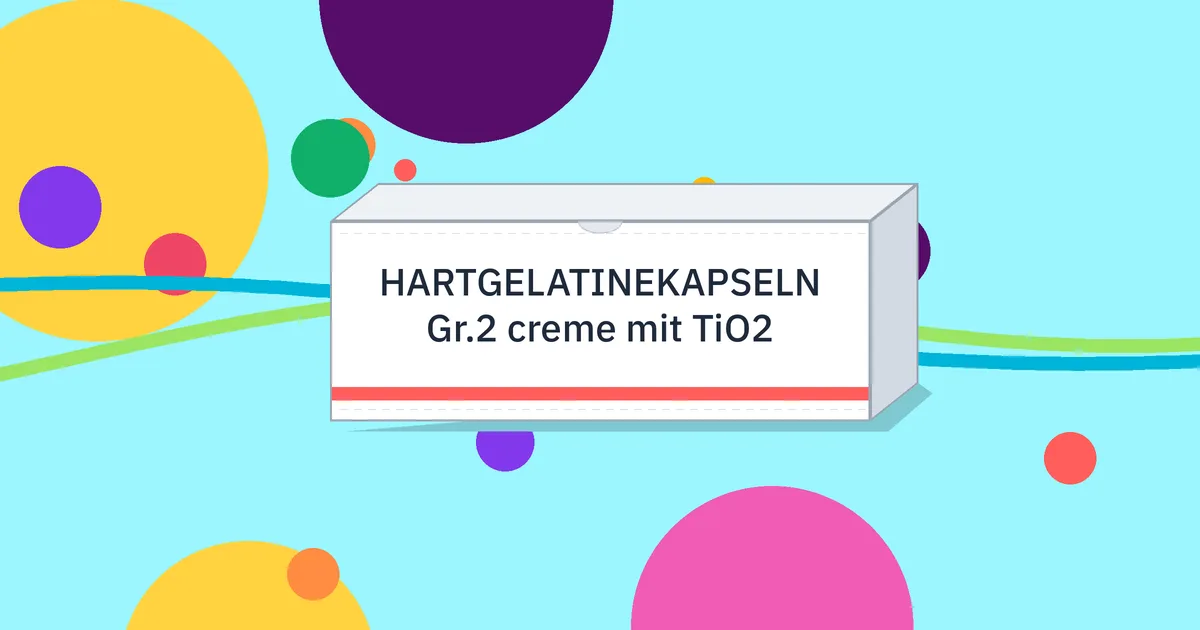 Symbolbild: Packung mit der Aufschrift HARTGELATINEKAPSELN Gr.2 creme mit TiO2 (PZN 18770359) – Verfügbarkeit und Bezug in Apotheken in Frankfurt am Main