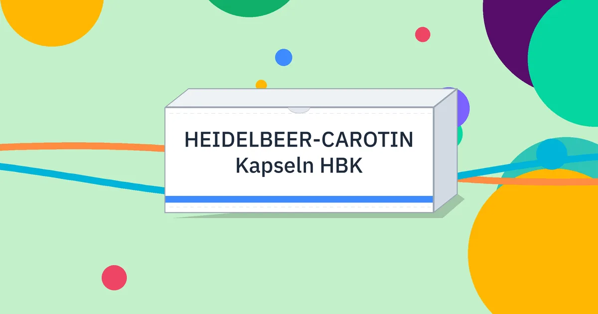 Symbolbild: Packung mit der Aufschrift HEIDELBEER-CAROTIN Kapseln HBK (PZN 04846722) – Verfügbarkeit und Bezug in Apotheken in Frankfurt am Main