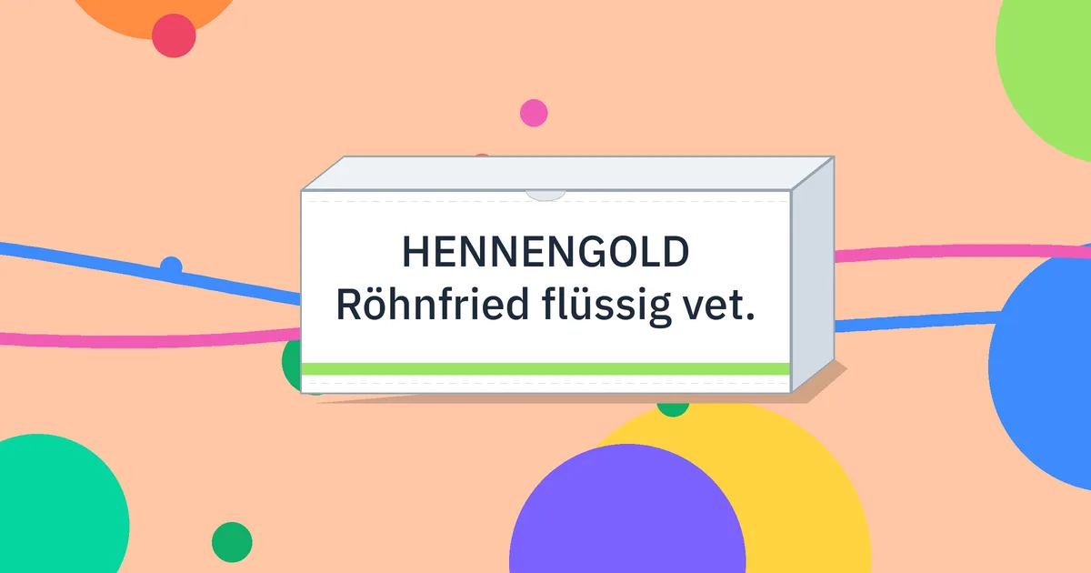 Symbolbild: Packung mit der Aufschrift HENNENGOLD Röhnfried flüssig vet. (PZN 02703332) – Verfügbarkeit und Bezug in Apotheken in Frankfurt am Main