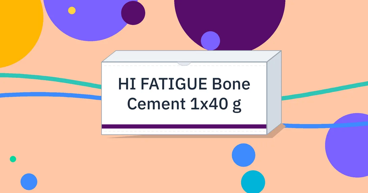 Symbolbild: Packung mit der Aufschrift HI FATIGUE Bone Cement 1x40 g (PZN 10930579) – Verfügbarkeit und Bezug in Apotheken in Frankfurt am Main