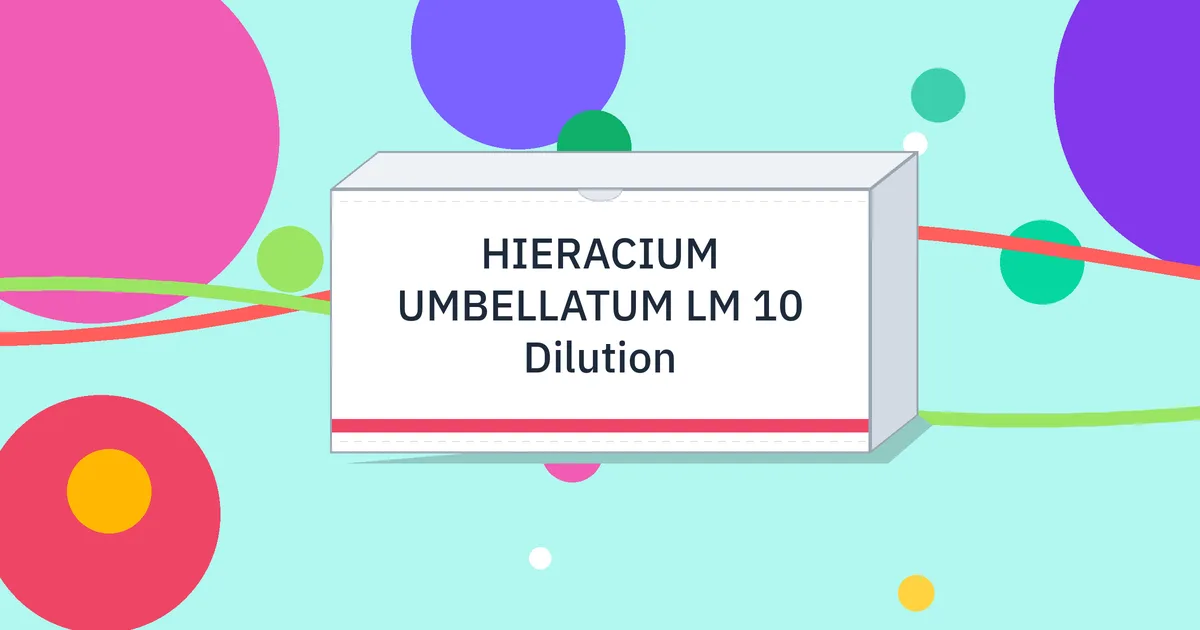 Symbolbild: Packung mit der Aufschrift HIERACIUM UMBELLATUM LM 10 Dilution (PZN 13553893) – Verfügbarkeit und Bezug in Apotheken in Frankfurt am Main