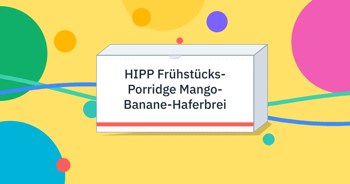 Symbolbild: Packung mit der Aufschrift HIPP Frühstücks-Porridge Mango-Banane-Haferbrei (PZN 17162758) – Verfügbarkeit und Bezug in Apotheken in Frankfurt am Main