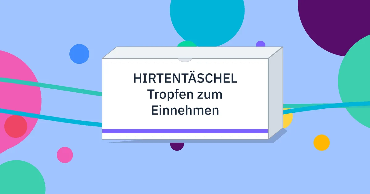 Symbolbild: Packung mit der Aufschrift HIRTENTÄSCHEL Tropfen zum Einnehmen (PZN 11602328) – Verfügbarkeit und Bezug in Apotheken in Frankfurt am Main