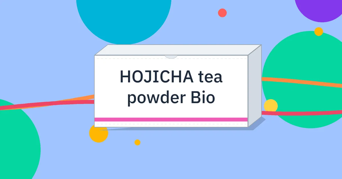 Symbolbild: Packung mit der Aufschrift HOJICHA tea powder Bio (PZN 18412430) – Verfügbarkeit und Bezug in Apotheken in Frankfurt am Main