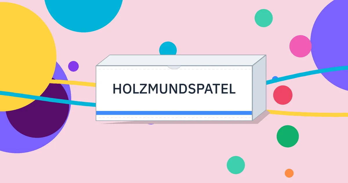 Symbolbild: Packung mit der Aufschrift HOLZMUNDSPATEL (PZN 07622578) – Verfügbarkeit und Bezug in Apotheken in Frankfurt am Main