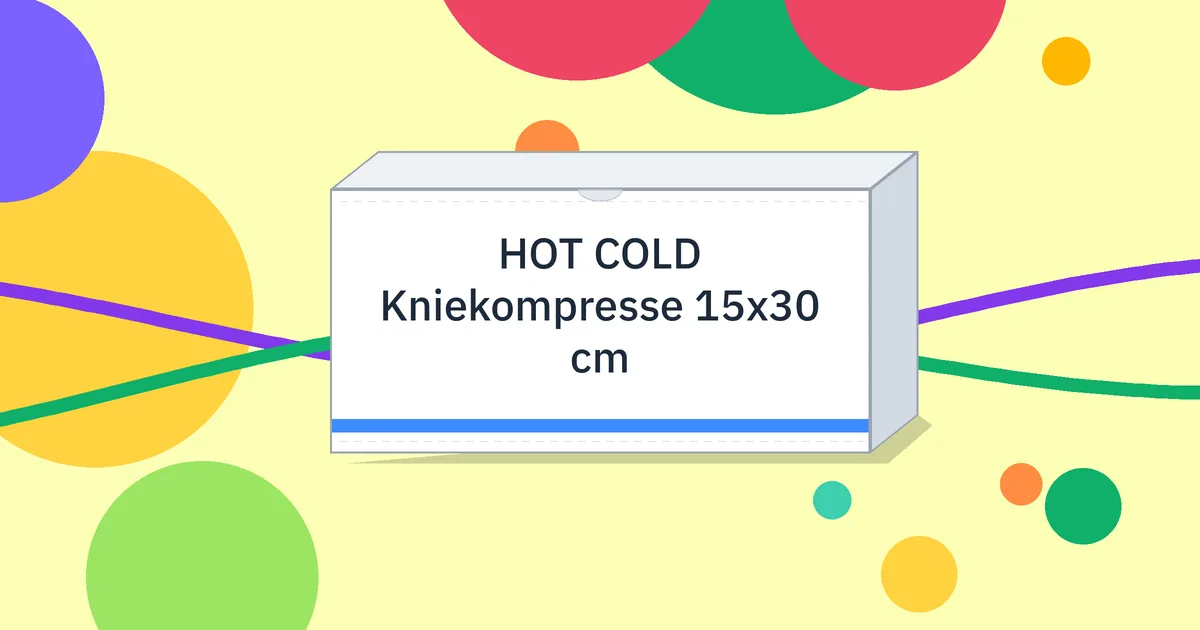Symbolbild: Packung mit der Aufschrift HOT COLD Kniekompresse 15x30 cm (PZN 07631152) – Verfügbarkeit und Bezug in Apotheken in Frankfurt am Main