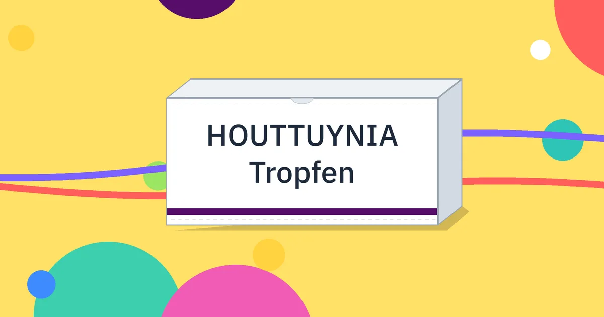 Symbolbild: Packung mit der Aufschrift HOUTTUYNIA Tropfen (PZN 16396738) – Verfügbarkeit und Bezug in Apotheken in Frankfurt am Main