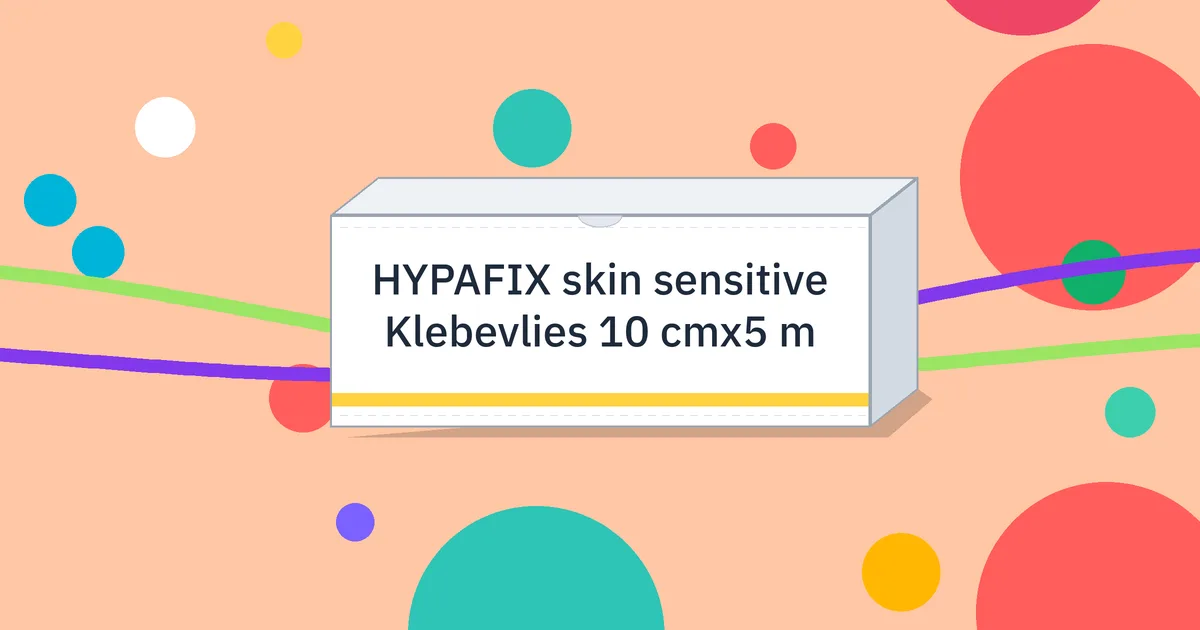 Symbolbild: Packung mit der Aufschrift HYPAFIX skin sensitive Klebevlies 10 cmx5 m (PZN 18824351) – Verfügbarkeit und Bezug in Apotheken in Frankfurt am Main