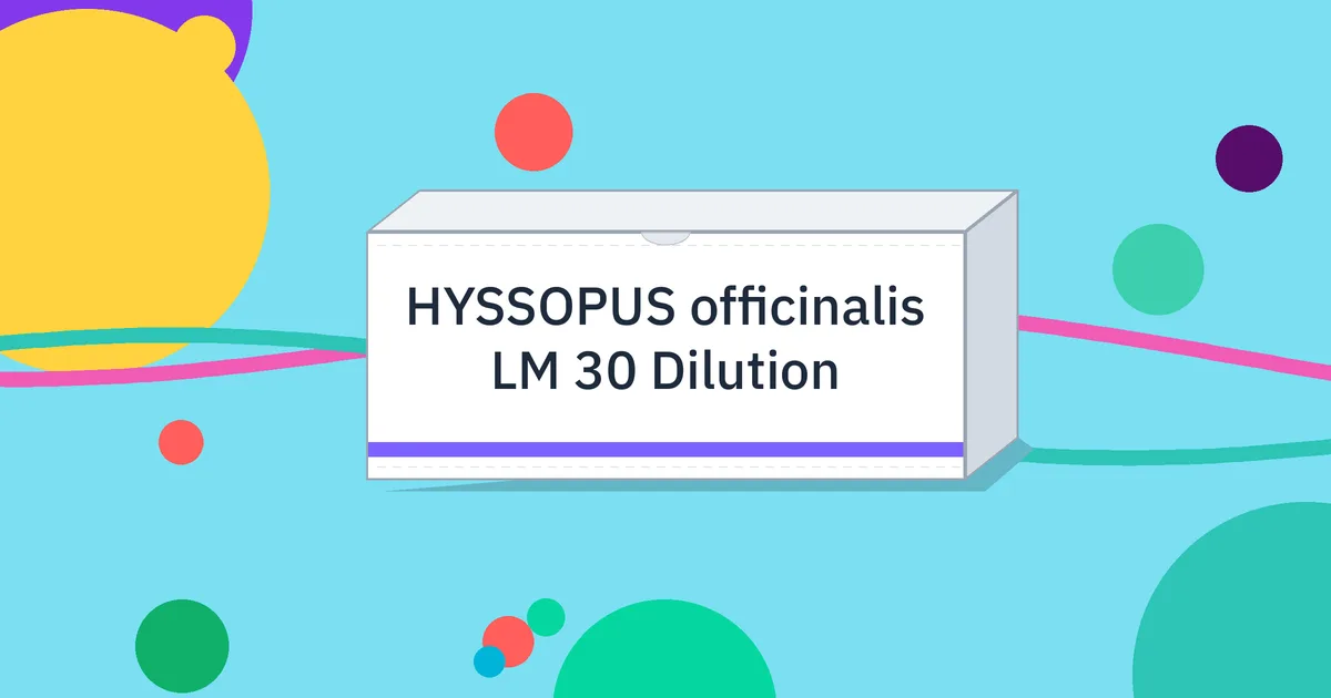 Symbolbild: Packung mit der Aufschrift HYSSOPUS officinalis LM 30 Dilution (PZN 13558353) – Verfügbarkeit und Bezug in Apotheken in Frankfurt am Main