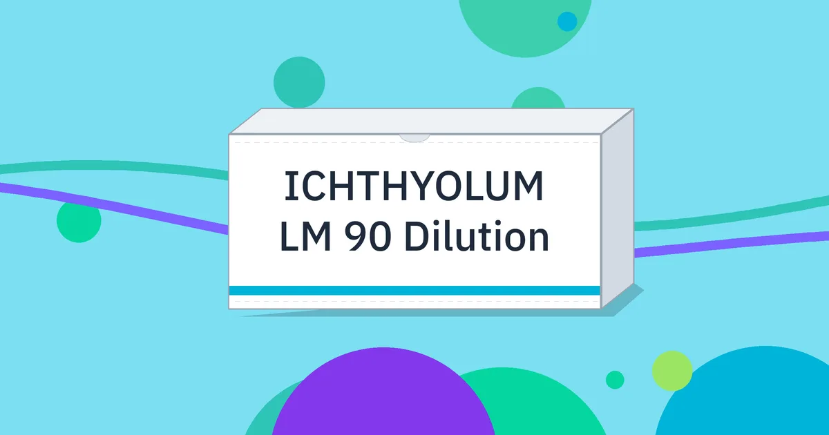 Symbolbild: Packung mit der Aufschrift ICHTHYOLUM LM 90 Dilution (PZN 13558873) – Verfügbarkeit und Bezug in Apotheken in Frankfurt am Main